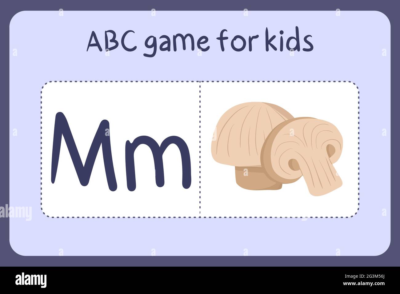 Kid alphabet mini games in cartoon style with letter M - mushroom ...