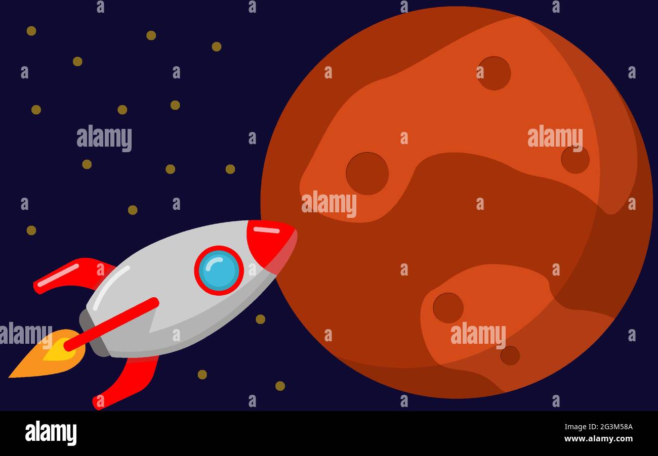 Planet mars night sky Stock Vector Images - Alamy