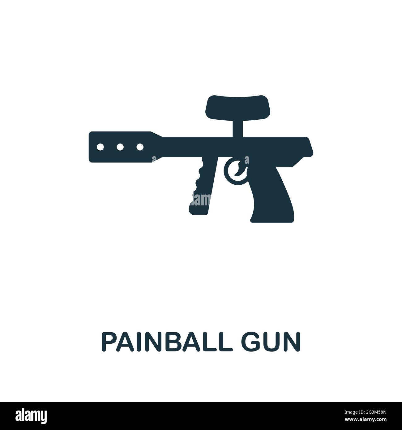 Paintball Gun flat icon. Colored filled simple Paintball Gun icon for ...