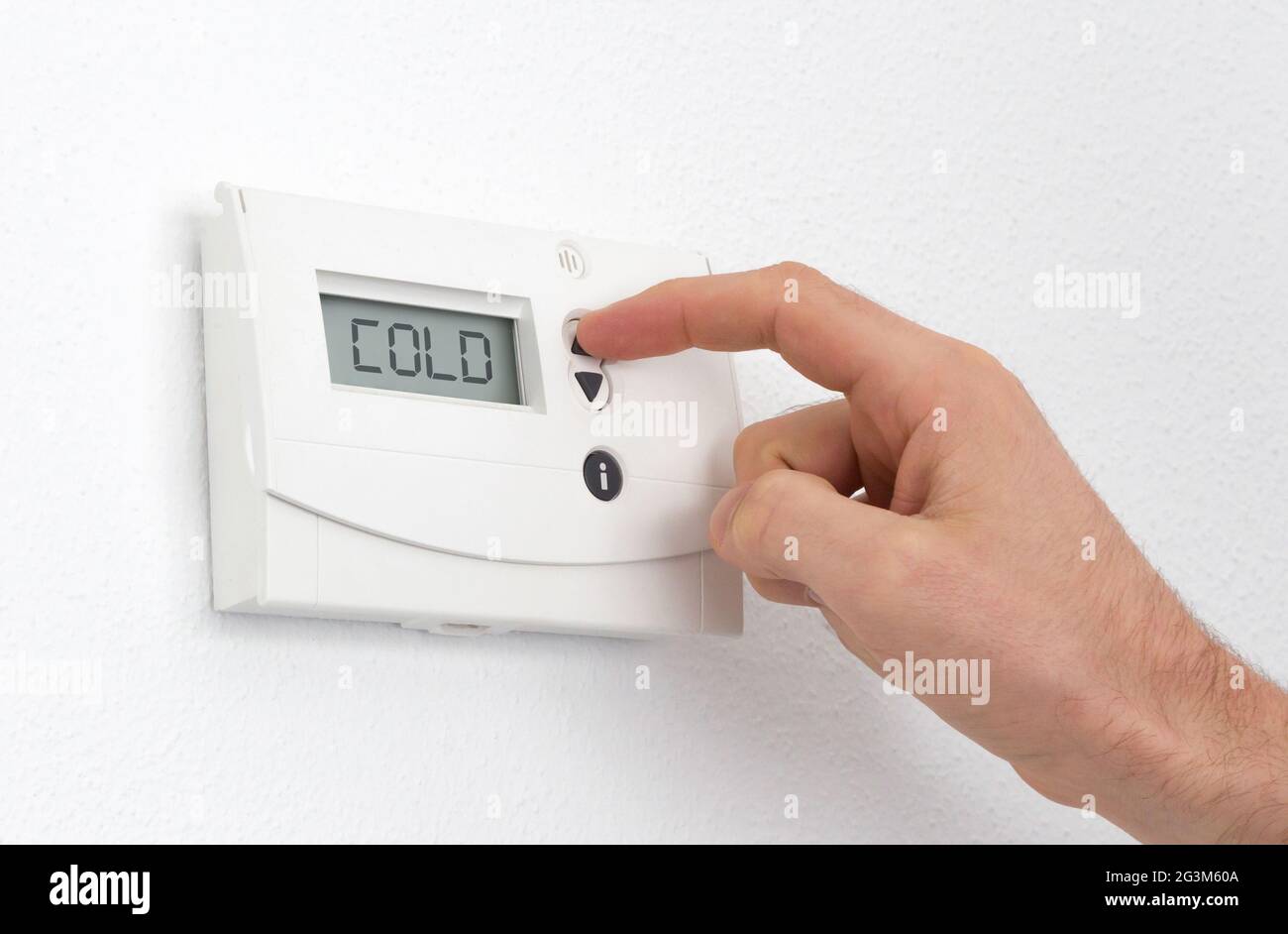Vintage digital thermostat - Cold Stock Photo - Alamy
