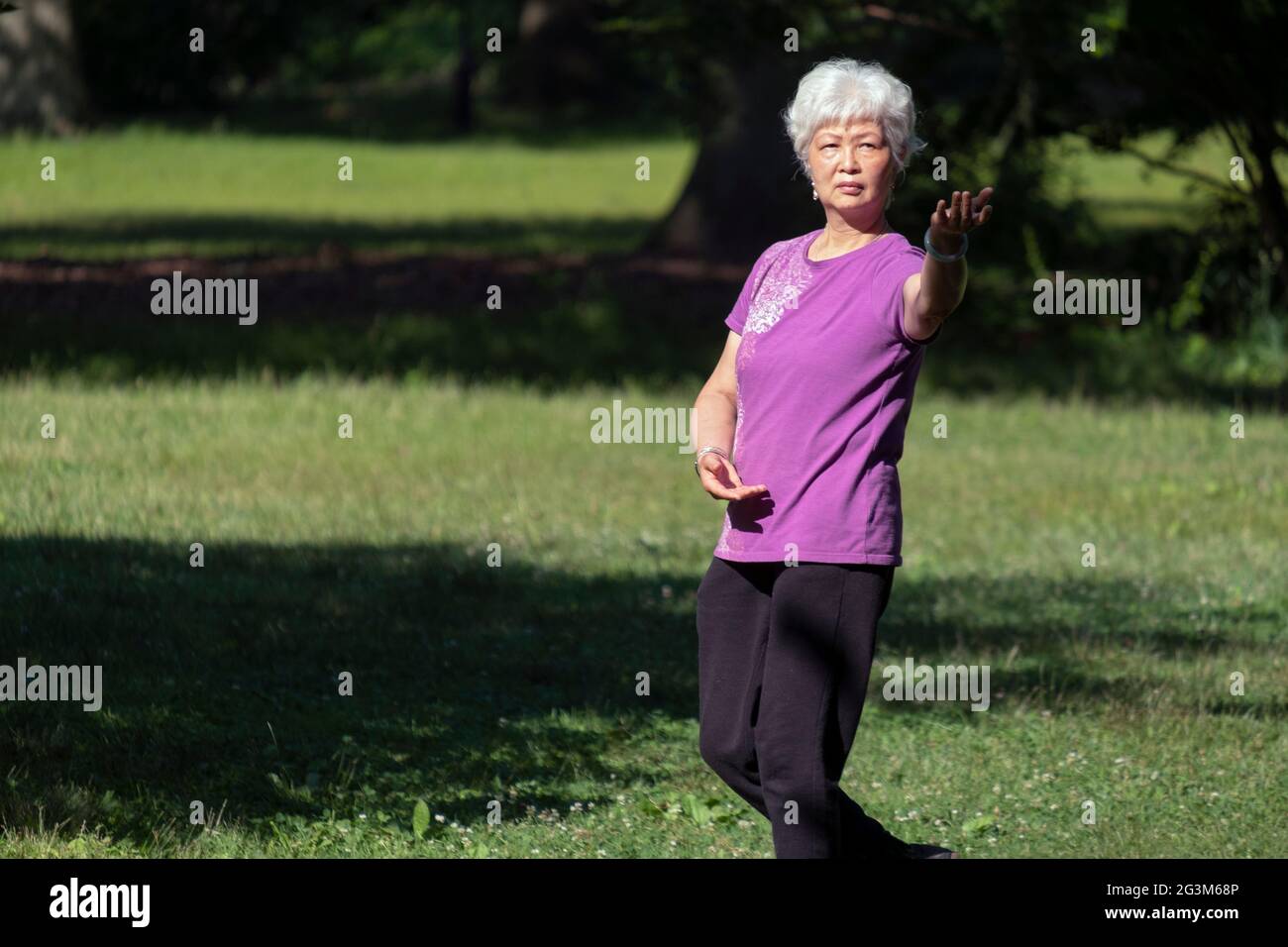 Asian American Buddhists circumambulate a tree as a sign of veneration ...