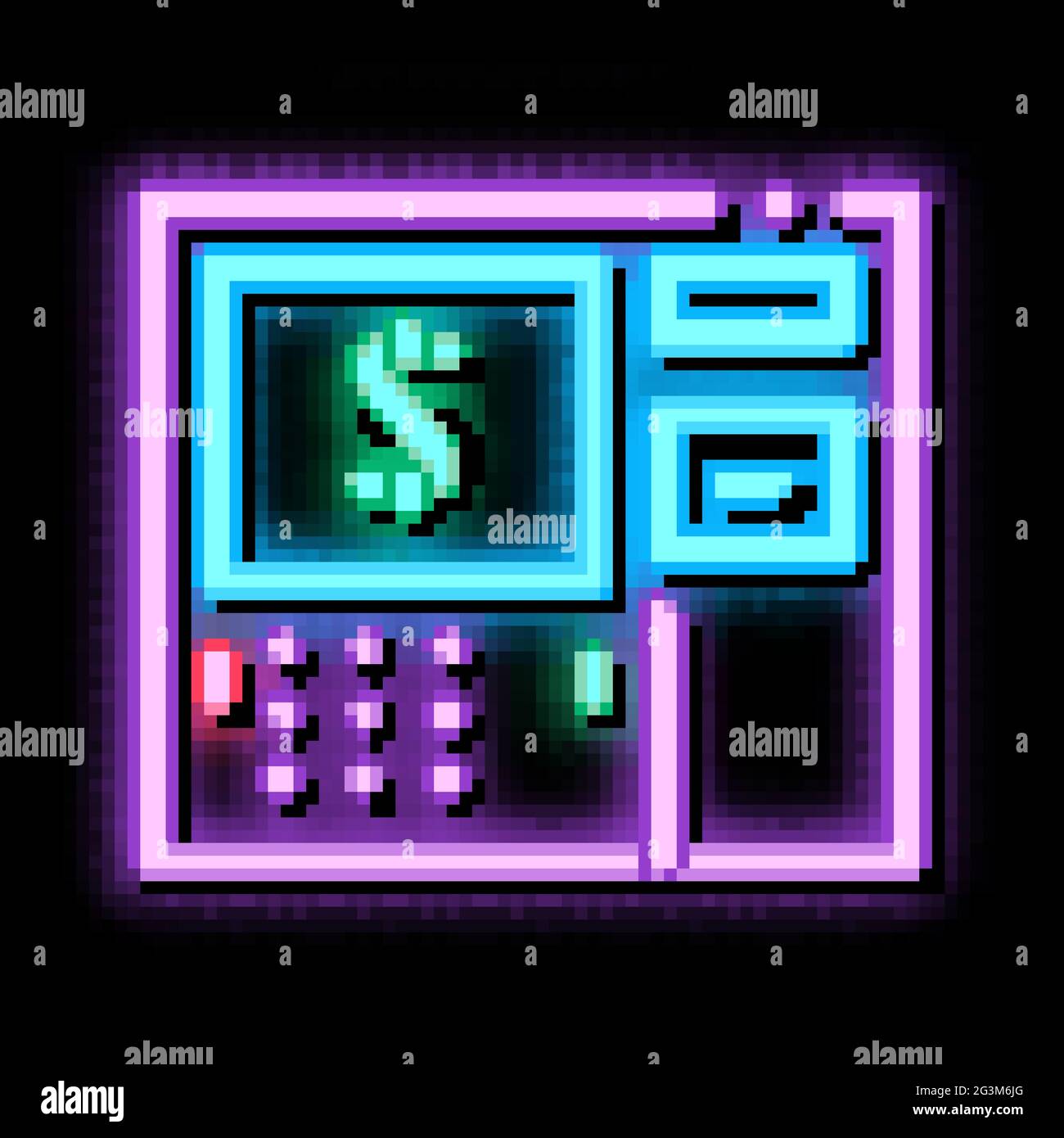 atm machine display neon glow icon illustration Stock Vector Image ...