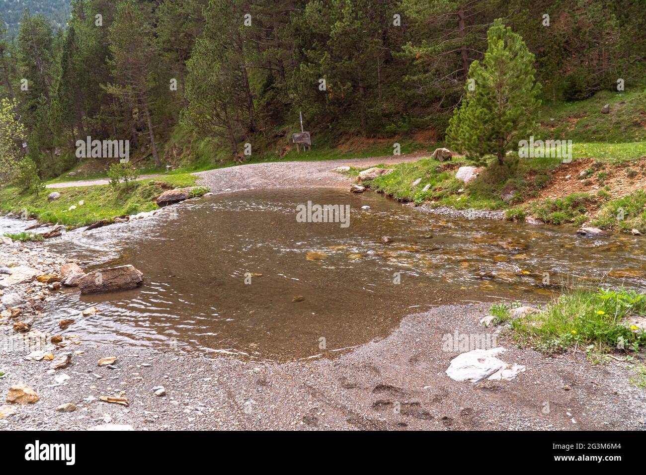 Mug in a bicycle route in Andorra Stock Photo - Alamy