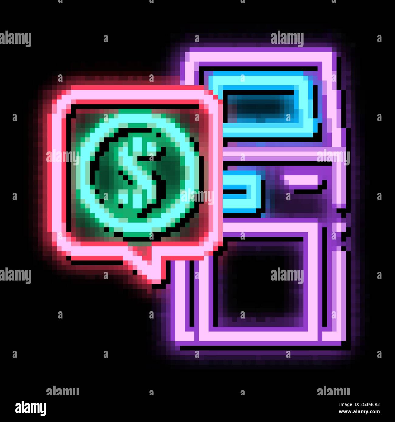 bank terminal neon glow icon illustration Stock Vector Image & Art - Alamy