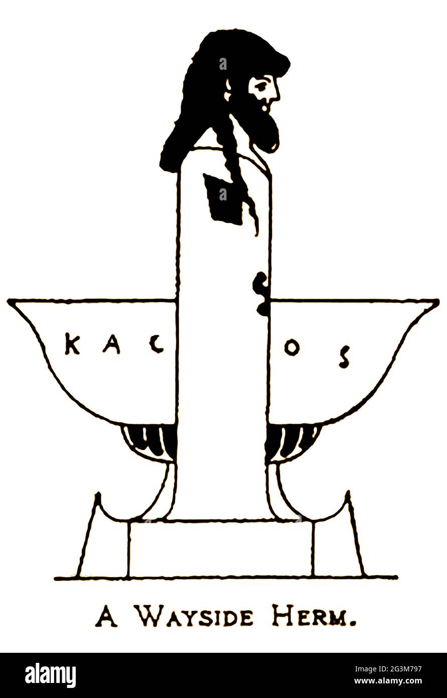 A 1914 illustration taken from an ancient Greek carving showing an ...