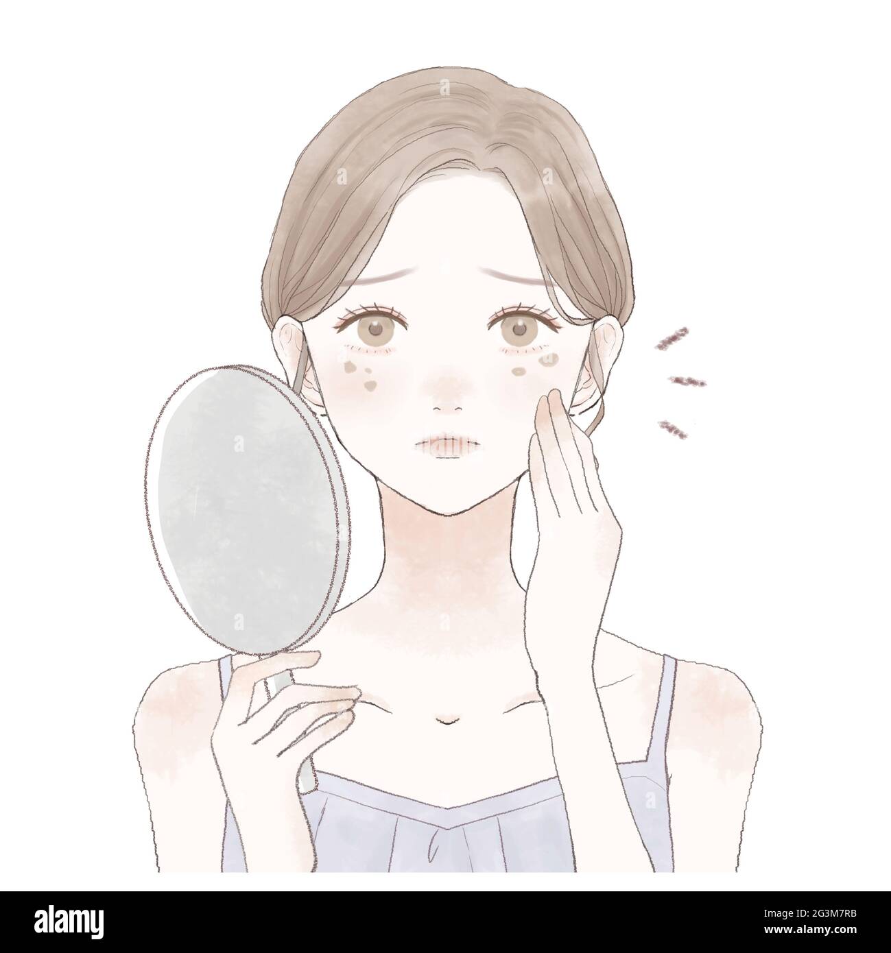 It is a woman who suffers from the stain of the face Stock Photo - Alamy