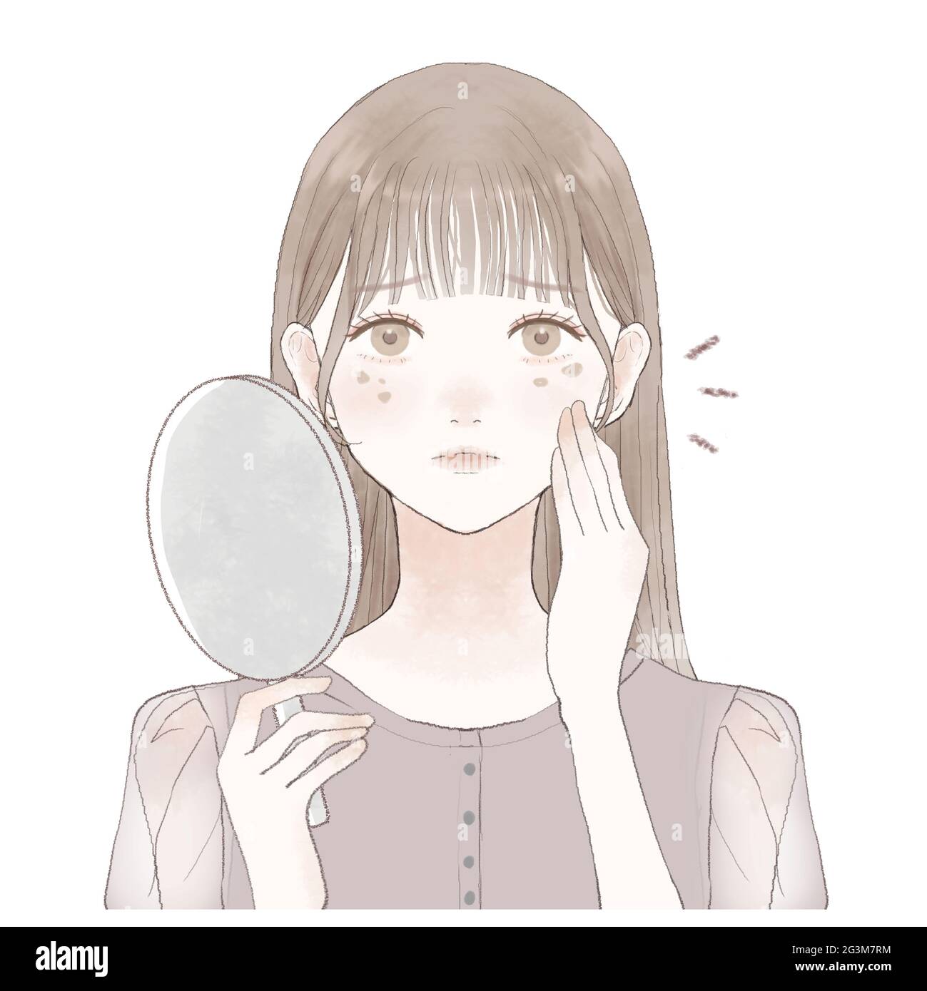 It is a woman who suffers from the stain of the face Stock Photo - Alamy