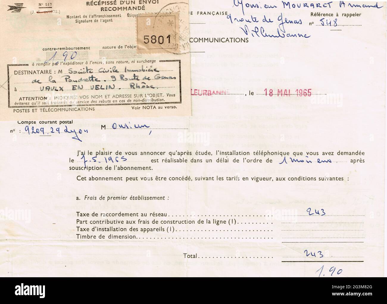 Old document, France Stock Photo - Alamy