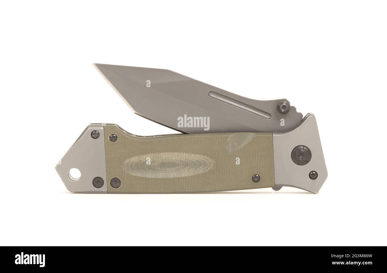 Folded modern pocket knife Stock Photo - Alamy