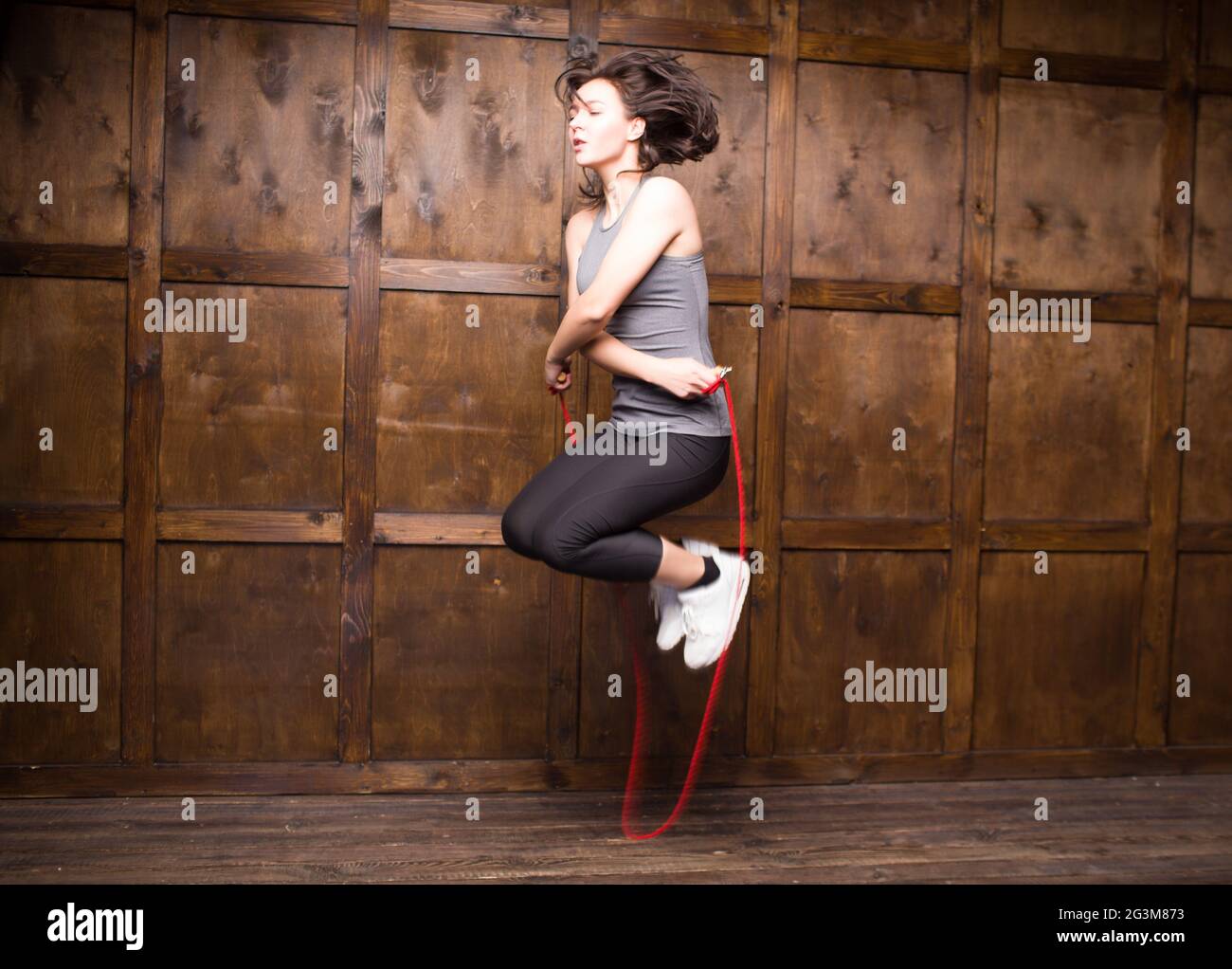 Gym rope jumping High Resolution Stock Photography and Images - Alamy
