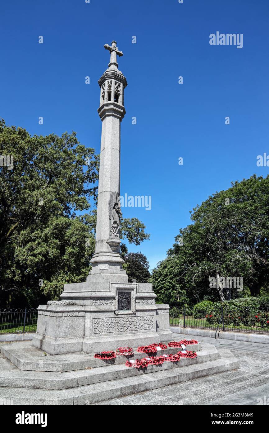 The memorial to the Great War at Devonport Park in Plymouth. Often ...