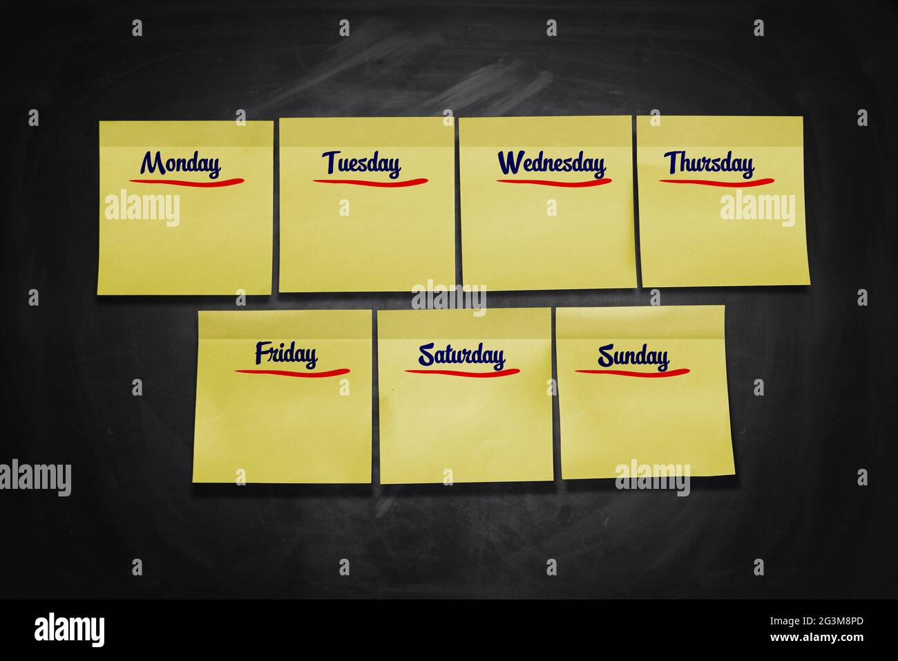 Days of Week Stick Notes Stock Photo - Alamy