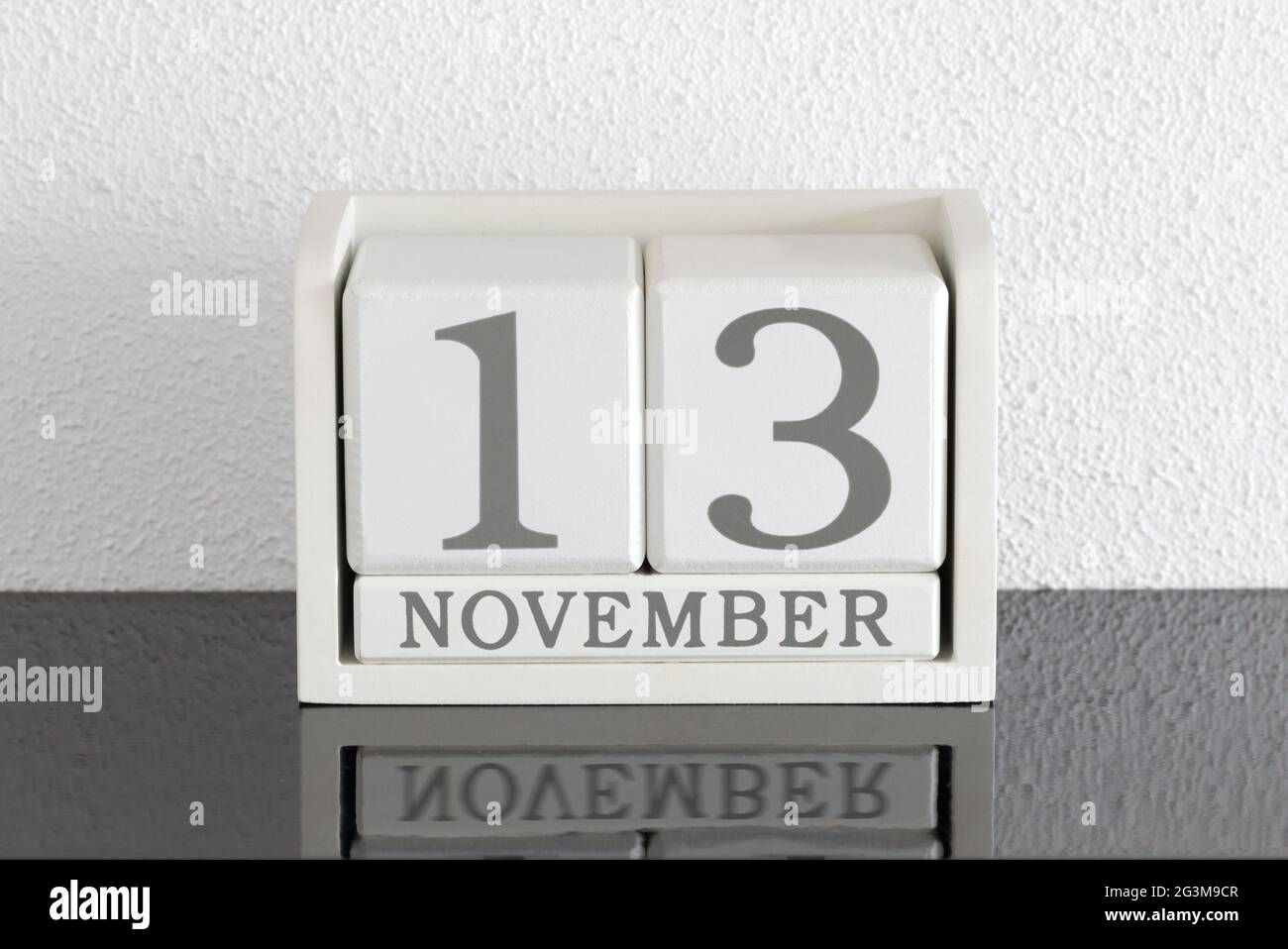 White block calendar present date 13 and month November Stock Photo - Alamy