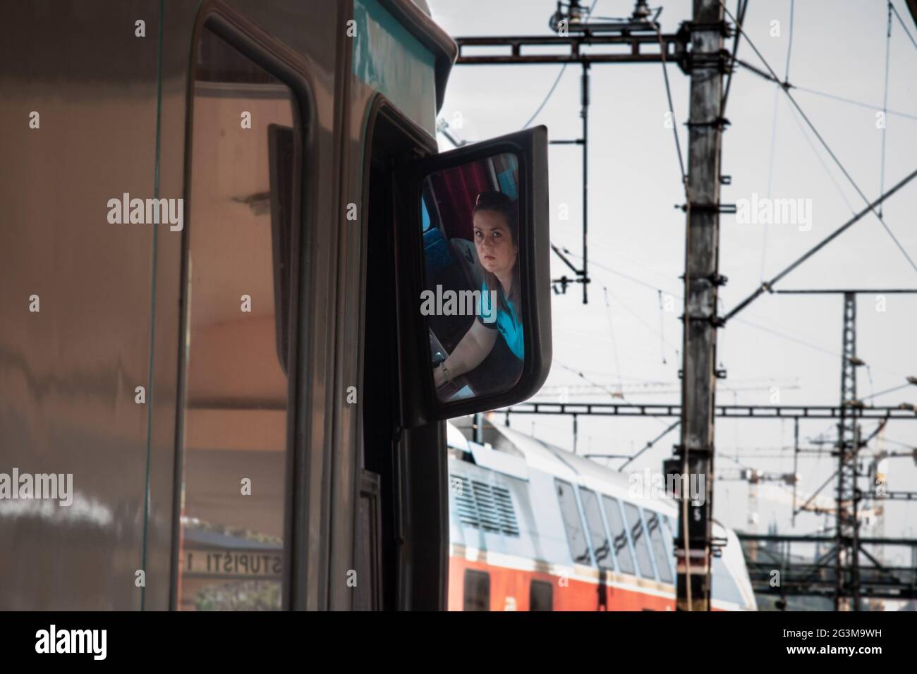Female train driver hi-res stock photography and images - Alamy