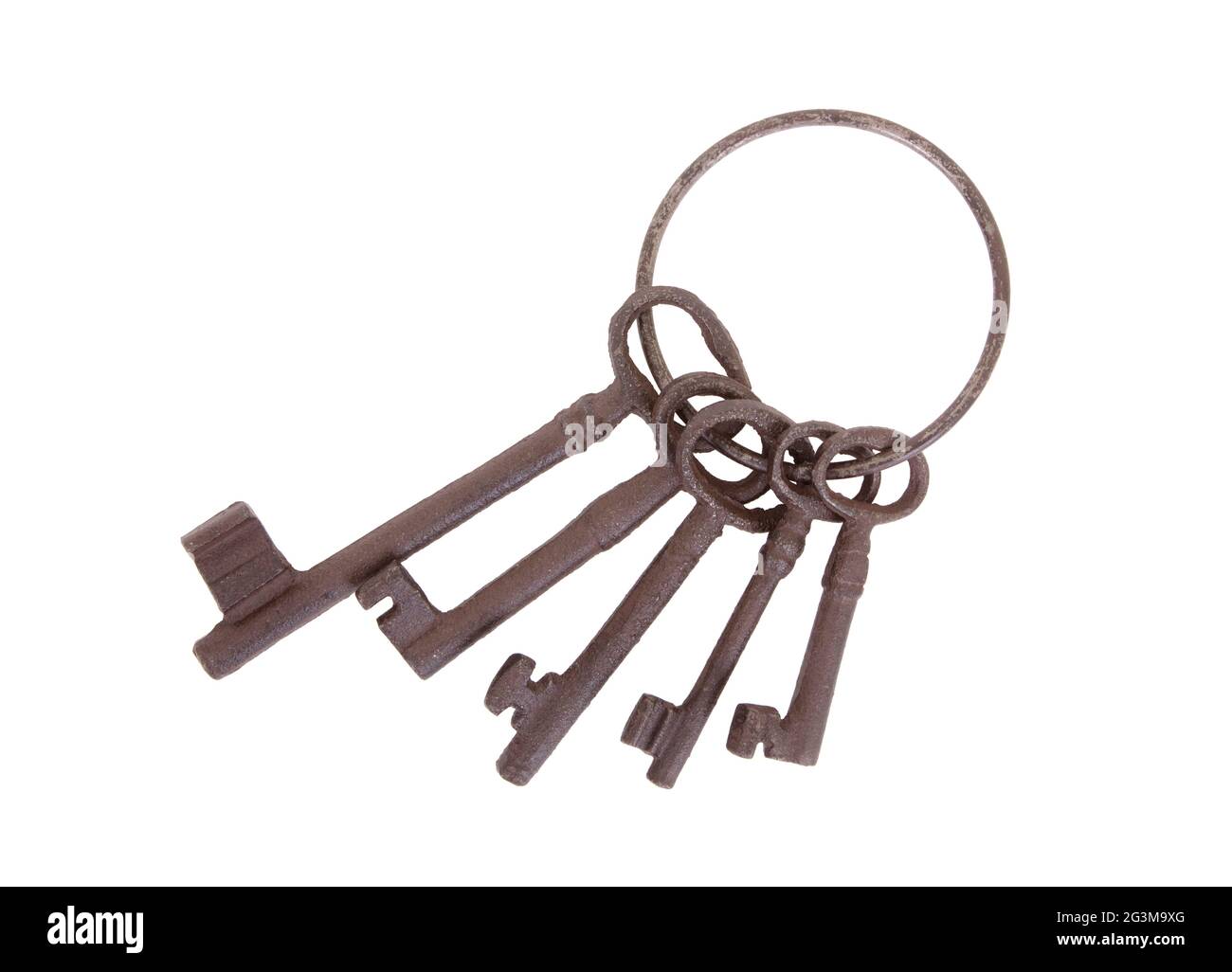 Antique keys on a ring Stock Photo - Alamy