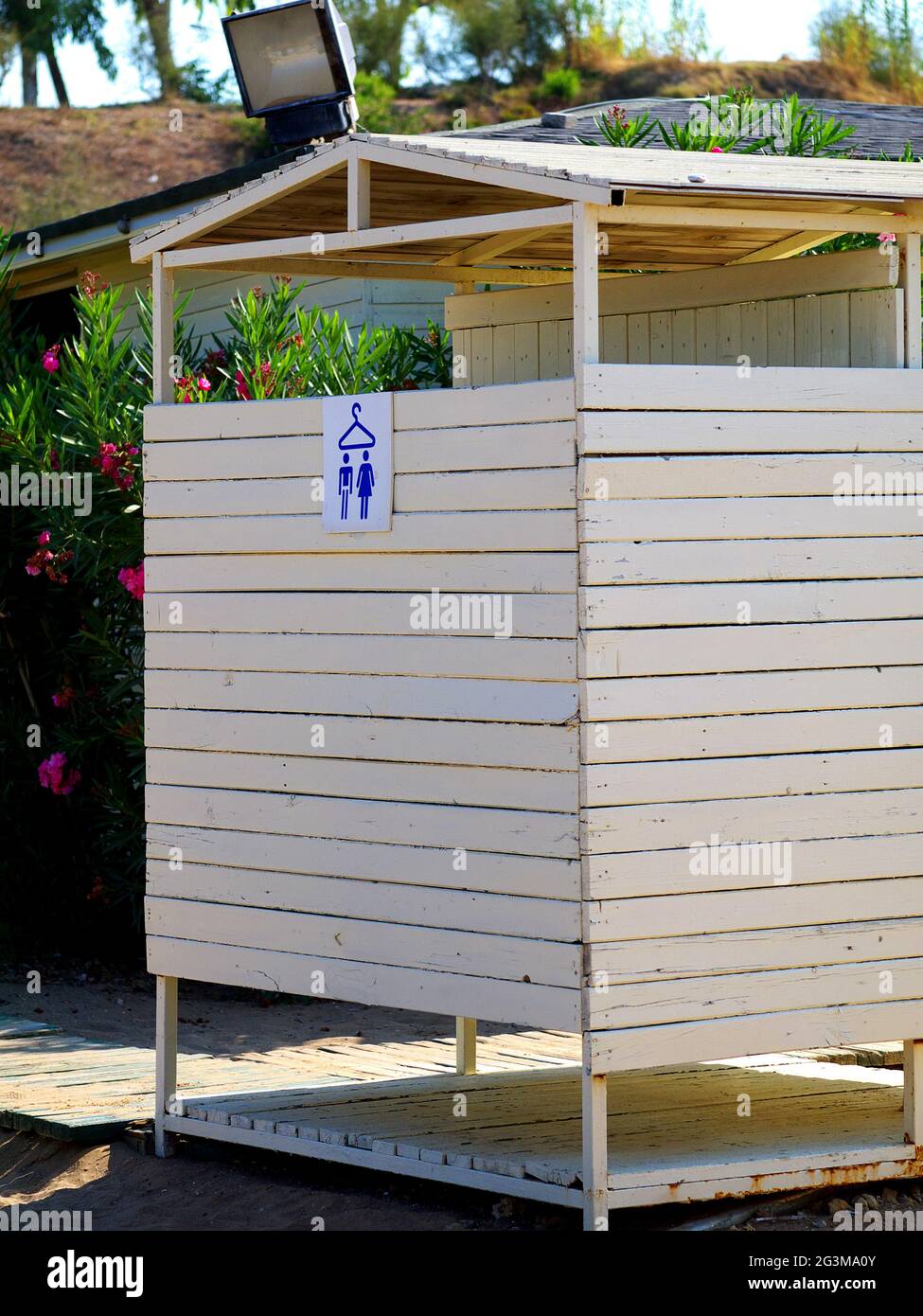 wooden changing cabin on beach Stock Photo - Alamy