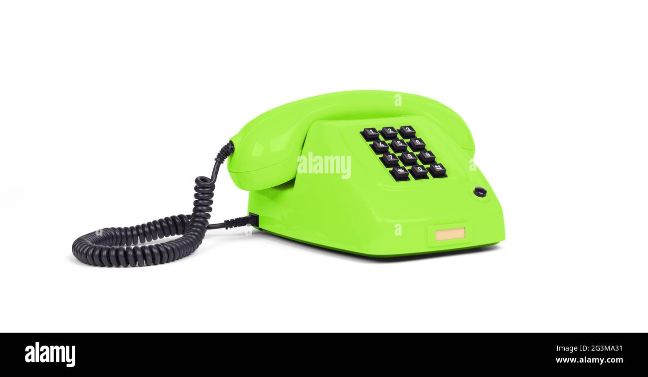 Vintage telephone - Green Stock Photo - Alamy