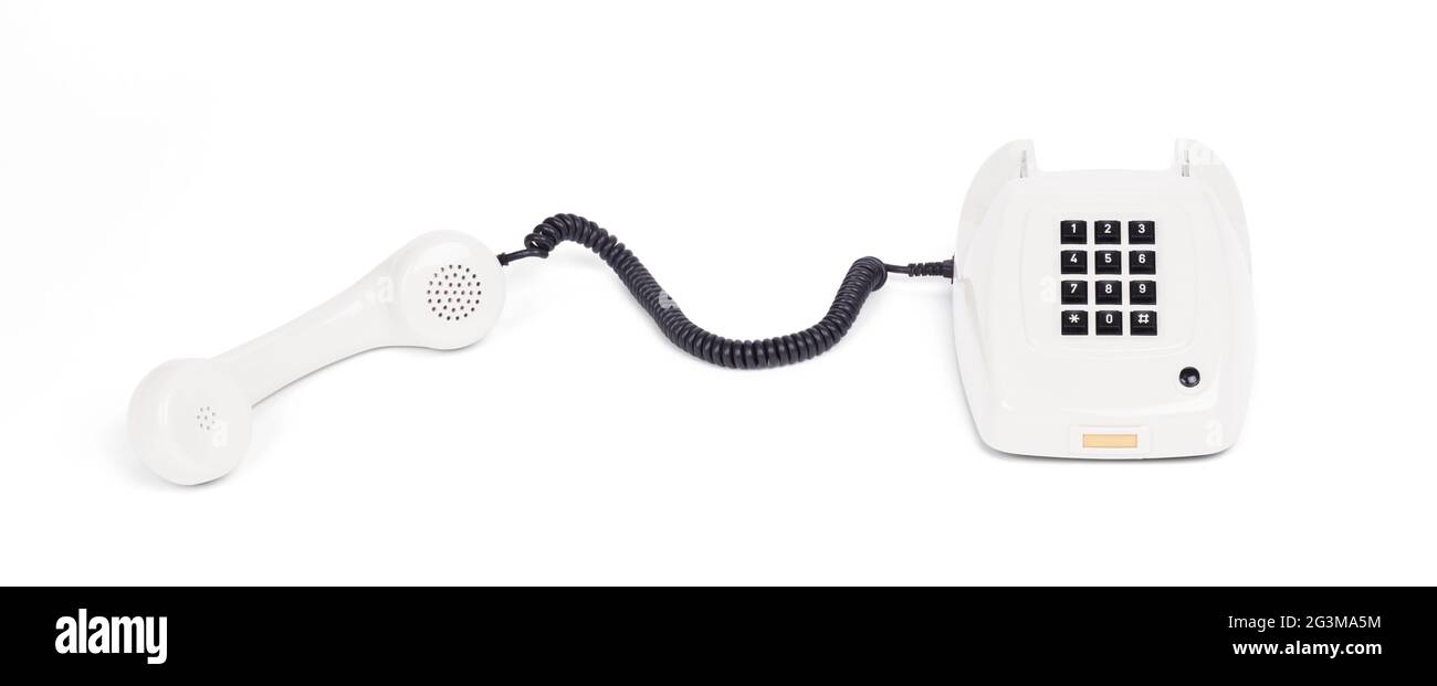 Vintage telephone - White Stock Photo - Alamy