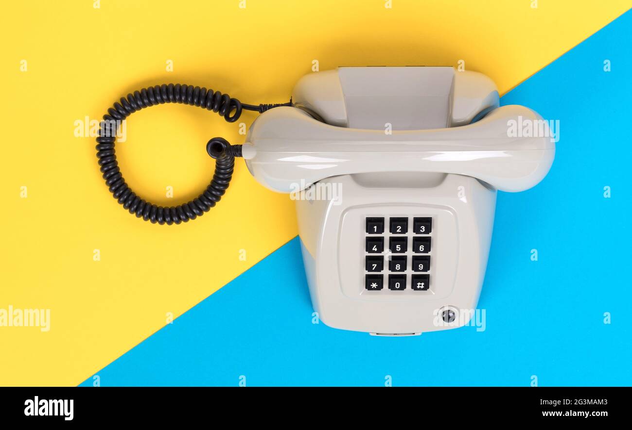 Vintage grey telephone Stock Photo - Alamy