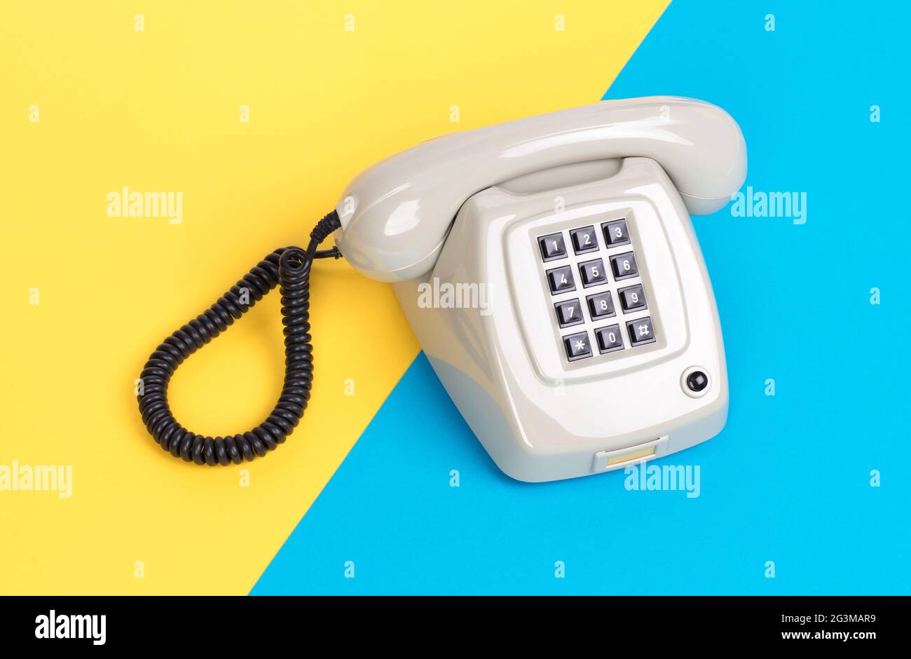 Vintage grey telephone Stock Photo - Alamy