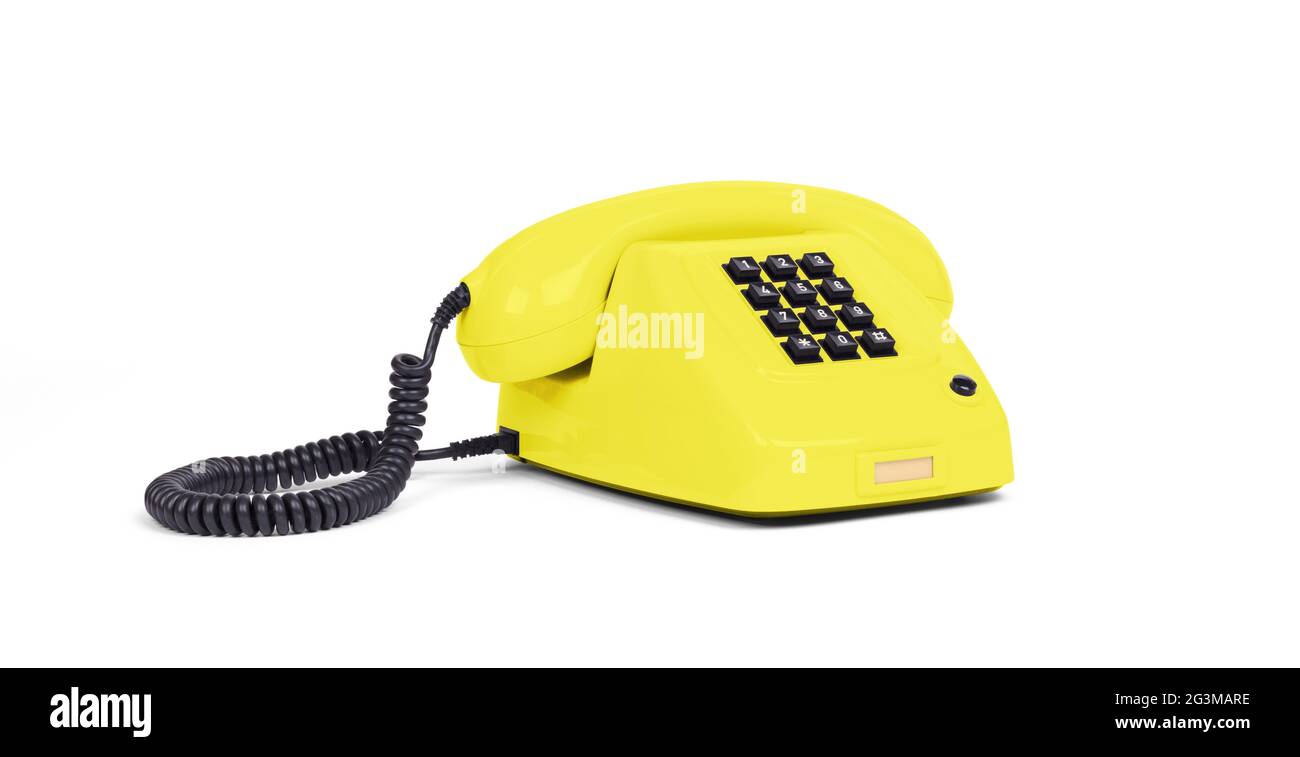Vintage telephone - Yellow Stock Photo - Alamy