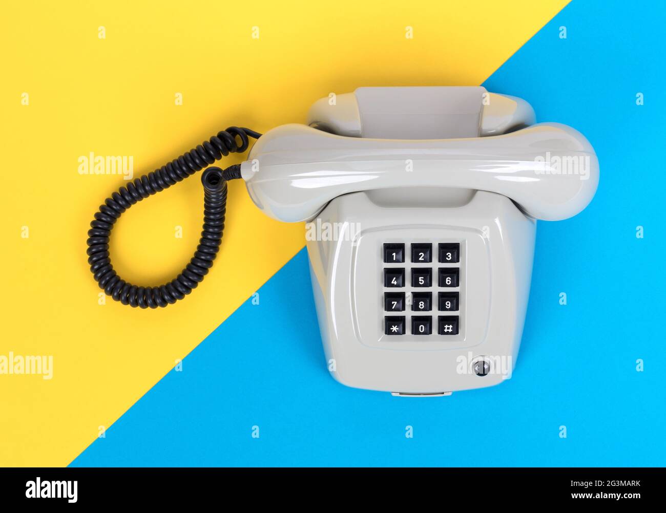 Vintage grey telephone Stock Photo - Alamy