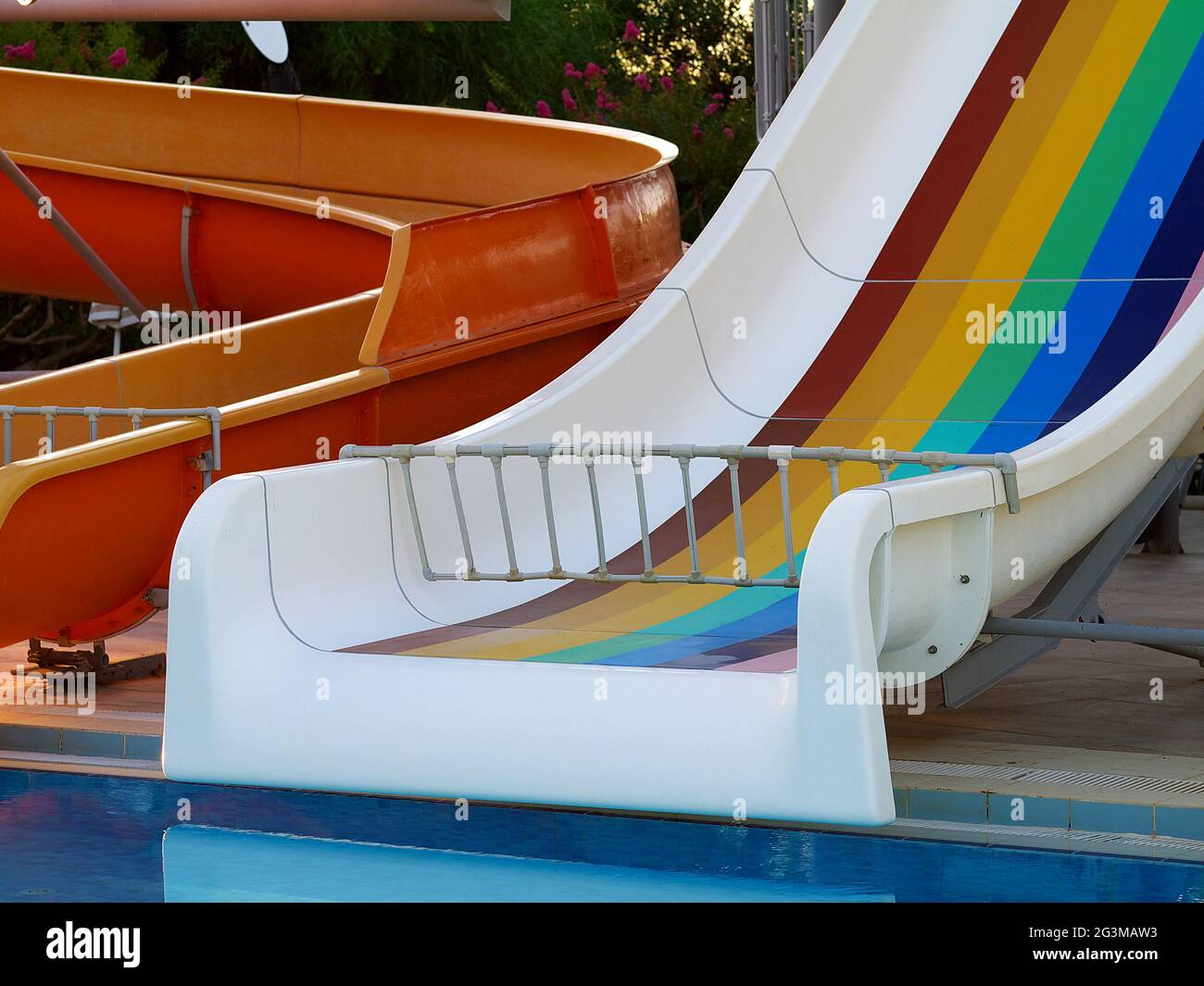 closed water slides Stock Photo - Alamy
