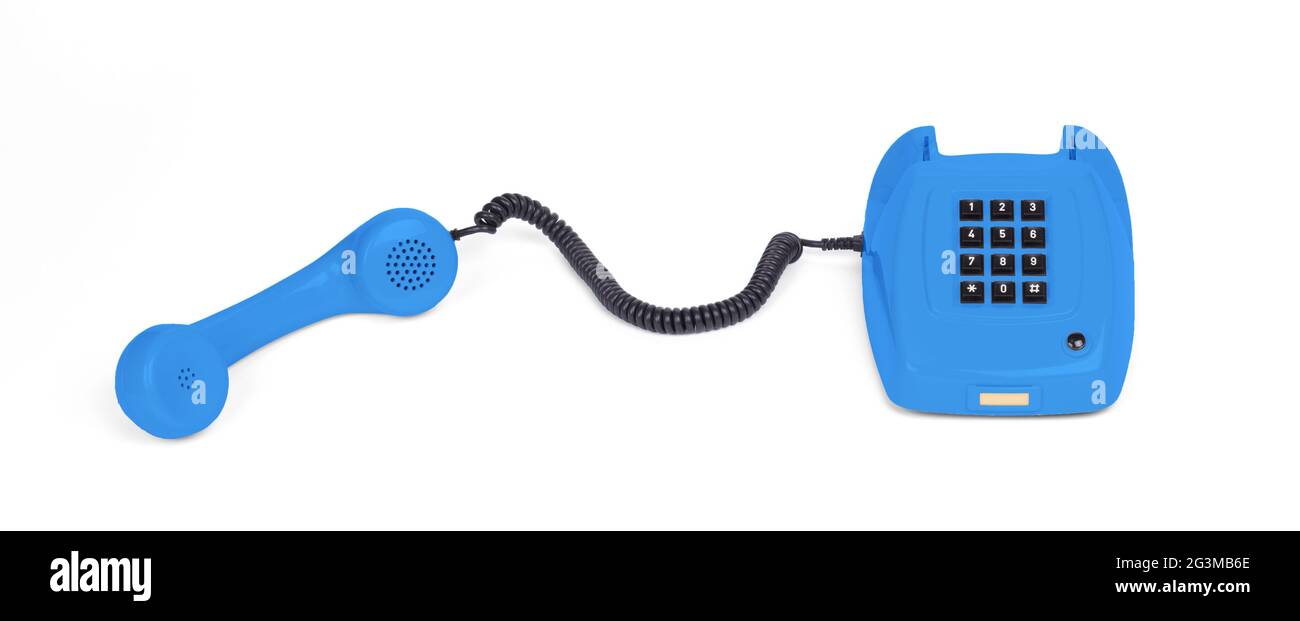 Vintage telephone - Blue Stock Photo - Alamy