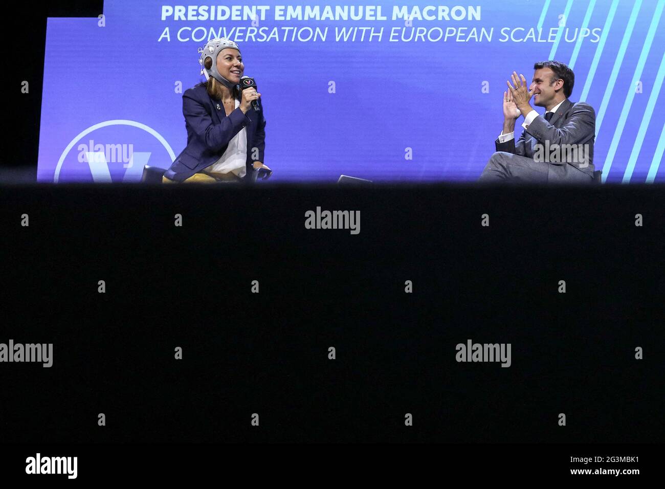 French President Emmanuel Macron at The Viva Technology at The Expo ...