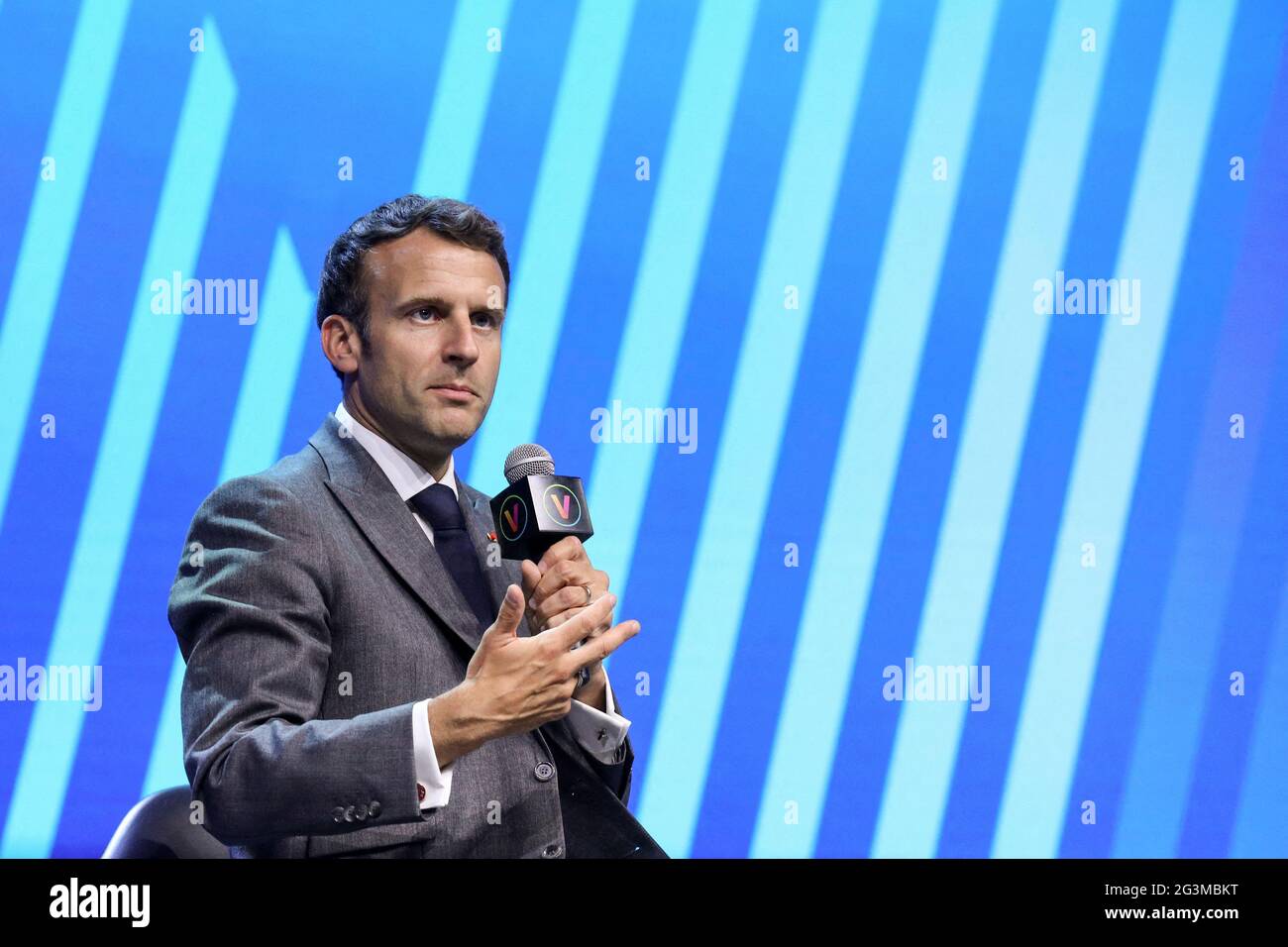 French President Emmanuel Macron at The Viva Technology at The Expo ...