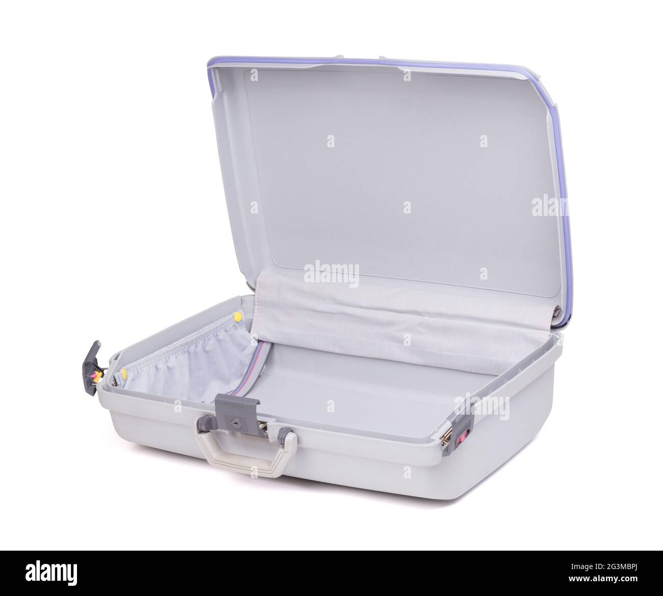 Grey suitcase isolated Stock Photo - Alamy