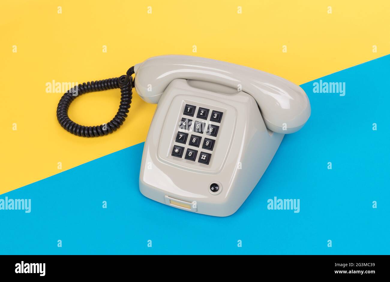Vintage grey telephone Stock Photo - Alamy