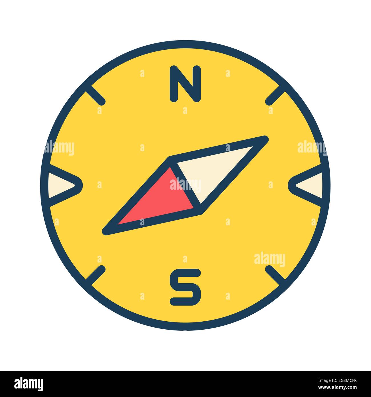 compass single isolated icon with filled line style vector illustration ...