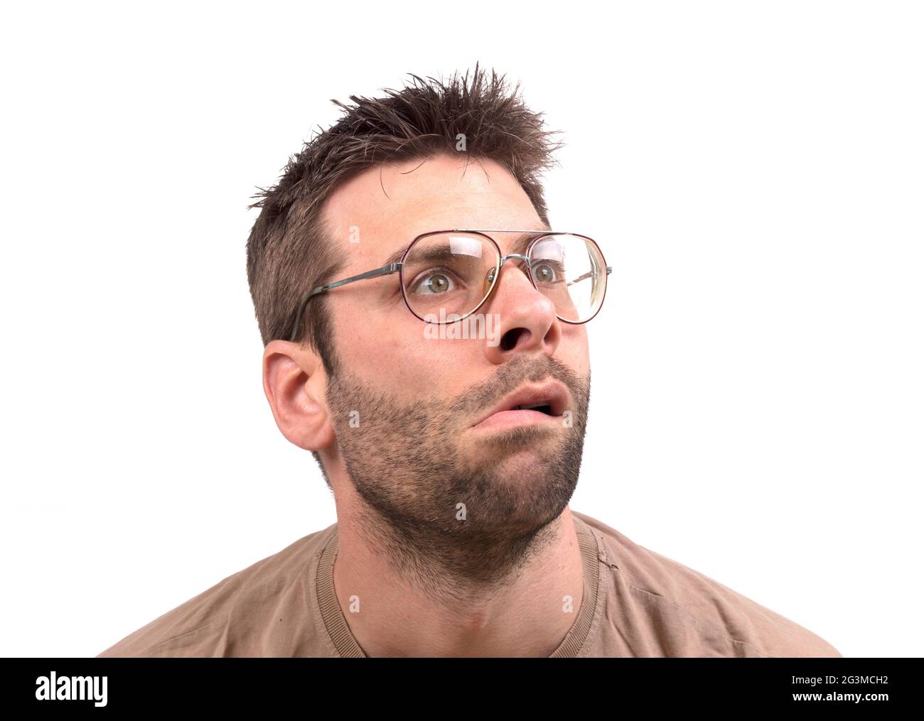 Goofy man with vintage glasses Stock Photo - Alamy