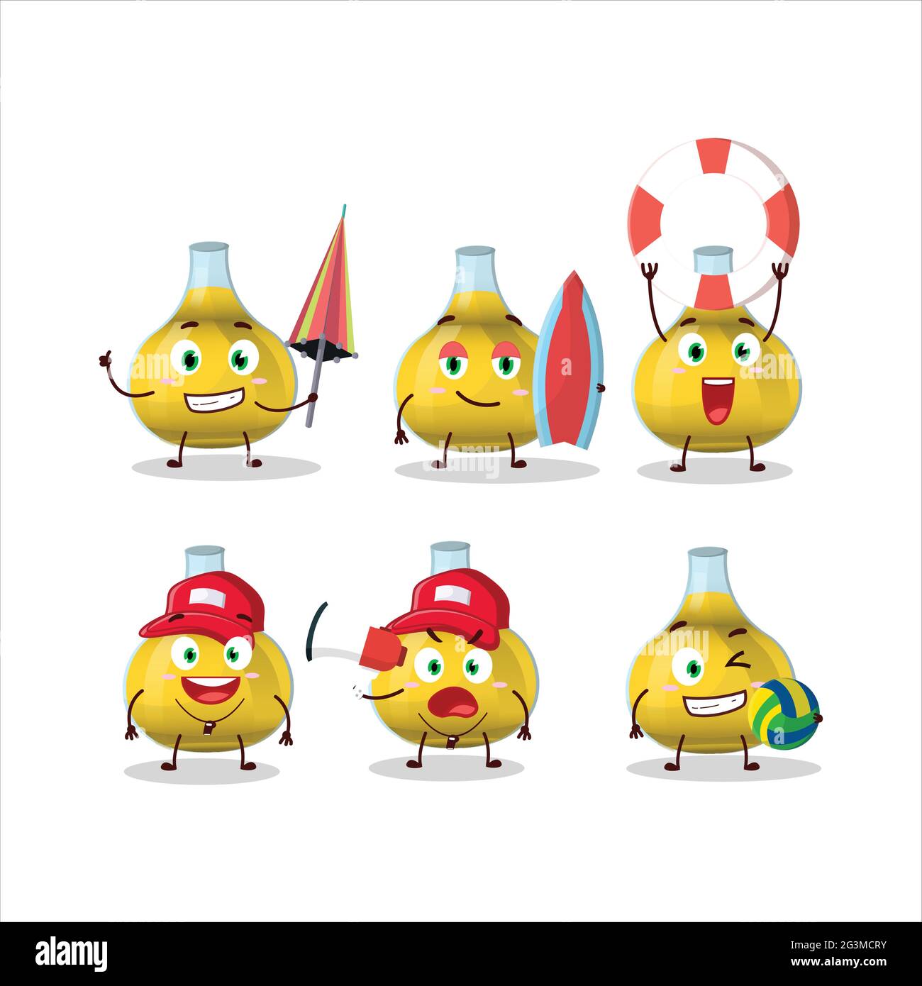 Happy Face tej cartoon character playing on a beach. Vector ...