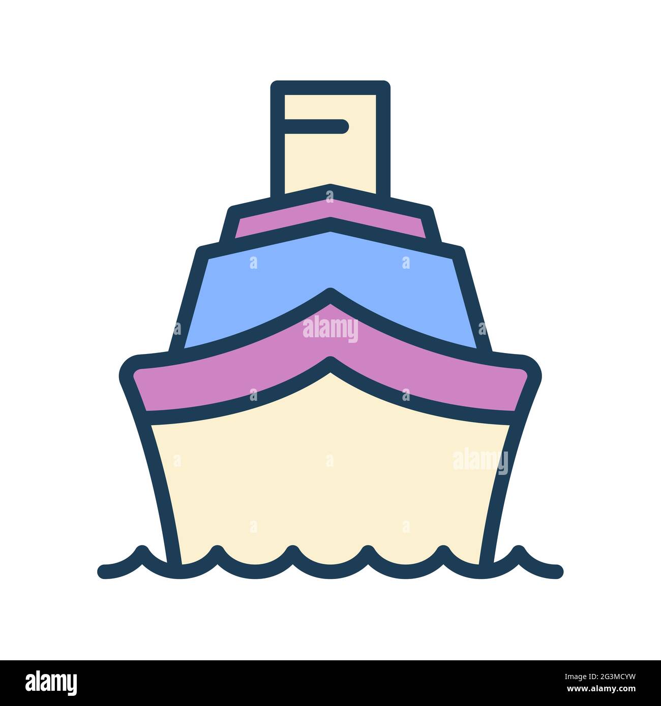 cruiser ship single isolated icon with filled line style vector ...