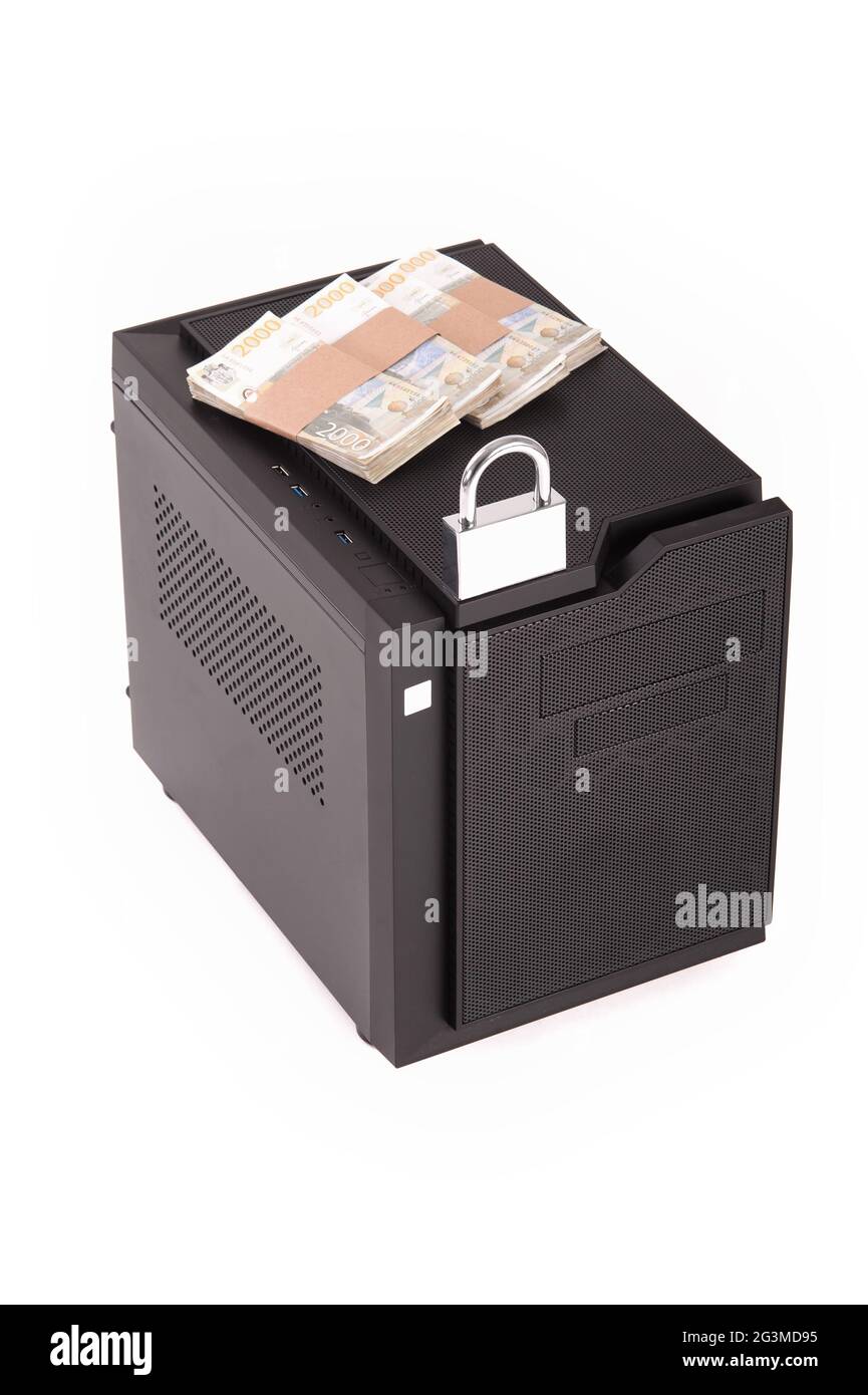 Cyber Crime Internet Cyber Security Concept With A Padlock On Computer Server Ransomware