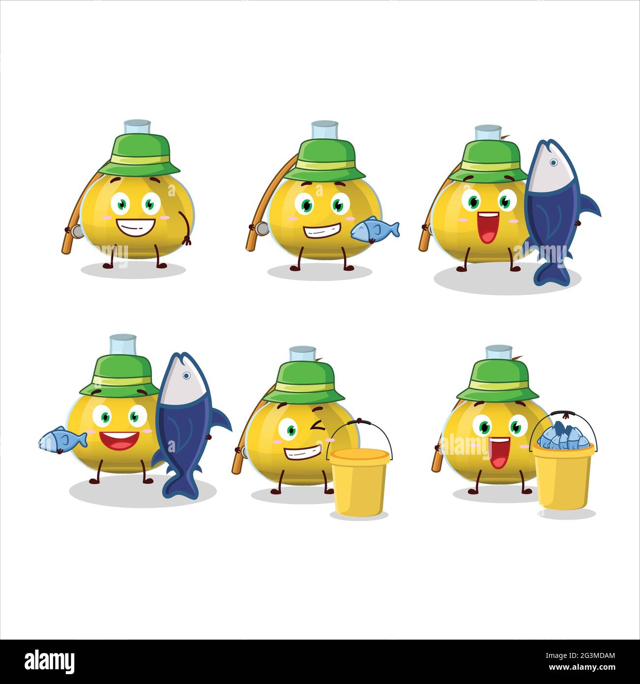A fisherman tej cartoon picture catch a big fish. Vector illustration ...