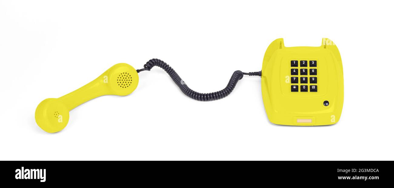 Vintage telephone - Yellow Stock Photo - Alamy