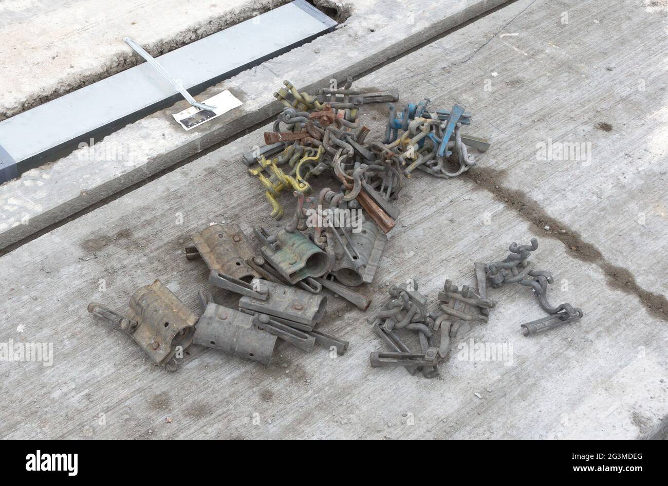 Building site with house under construction - Building materials Stock ...