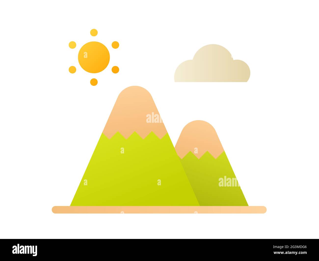 Vector gradient mountains Cut Out Stock Images & Pictures - Alamy