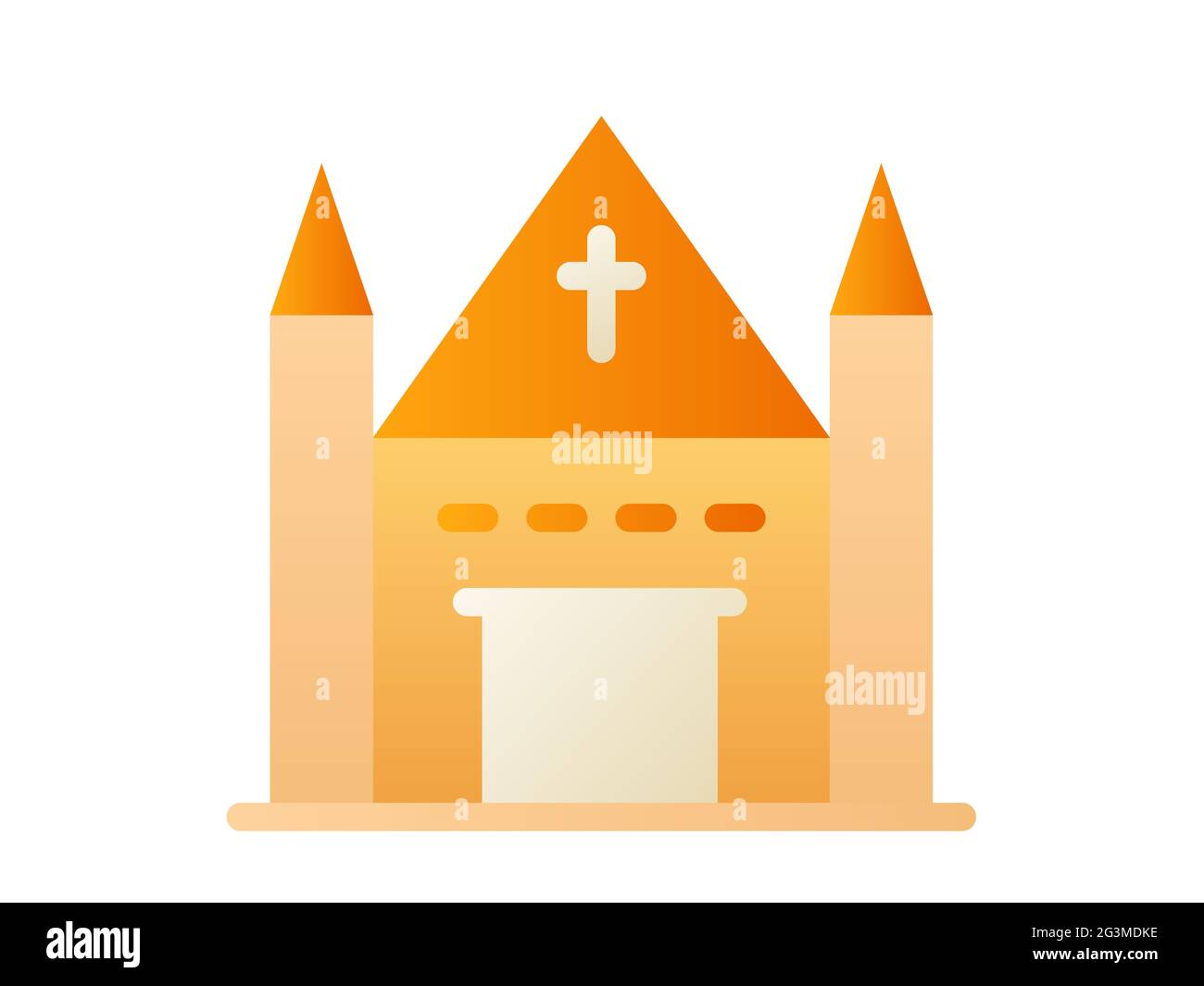 church building single isolated icon with smooth style vector ...
