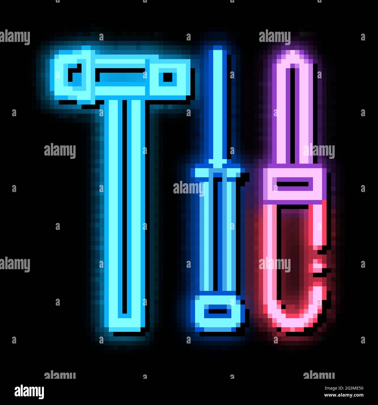 watch repair fixing instrument neon glow icon illustration Stock Vector ...