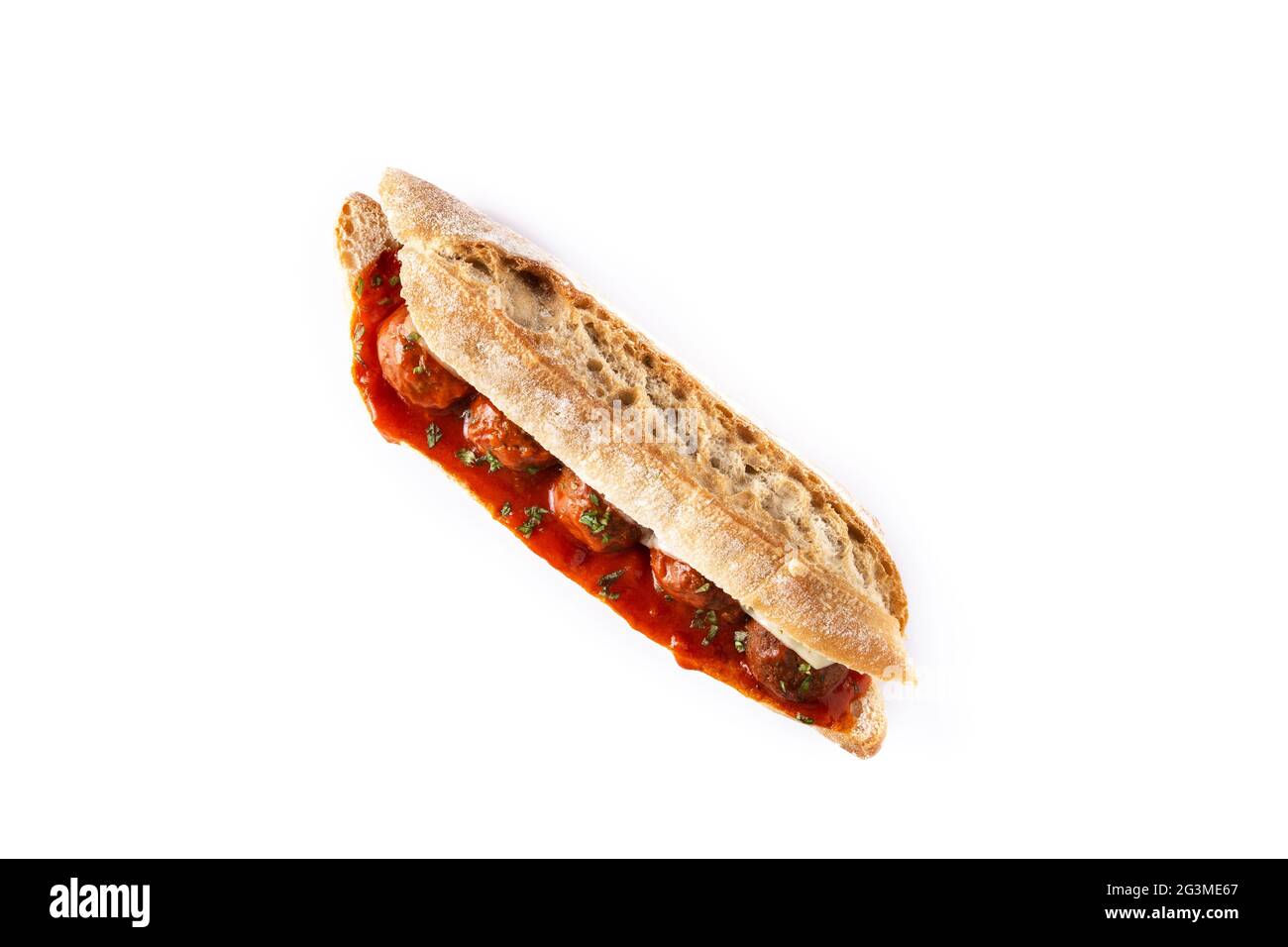 Meatball sub sandwich isolated on white background Stock Photo - Alamy