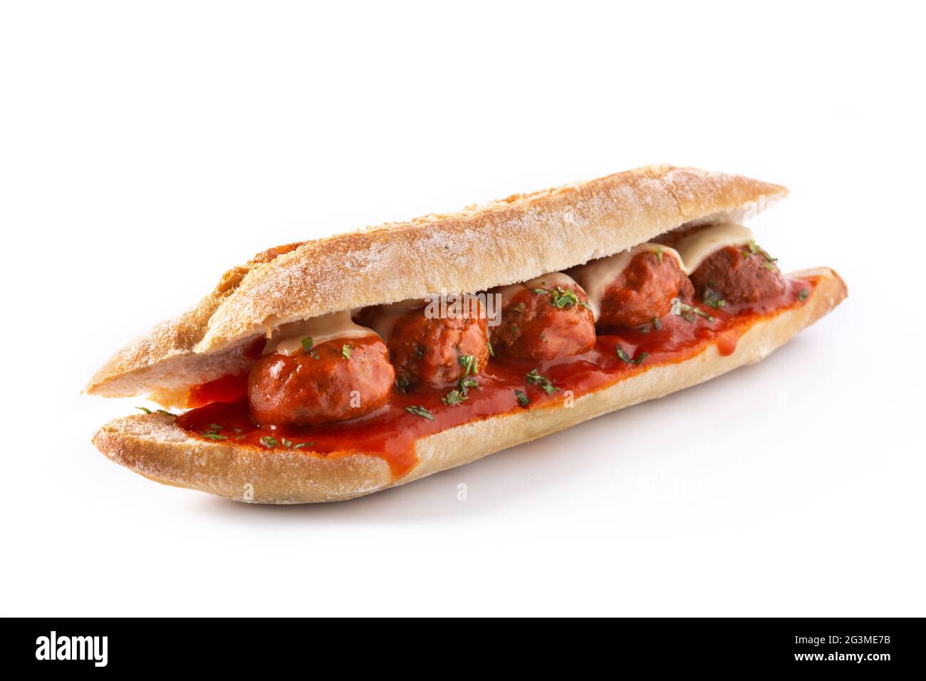 Meatball sub sandwich isolated on white background Stock Photo - Alamy