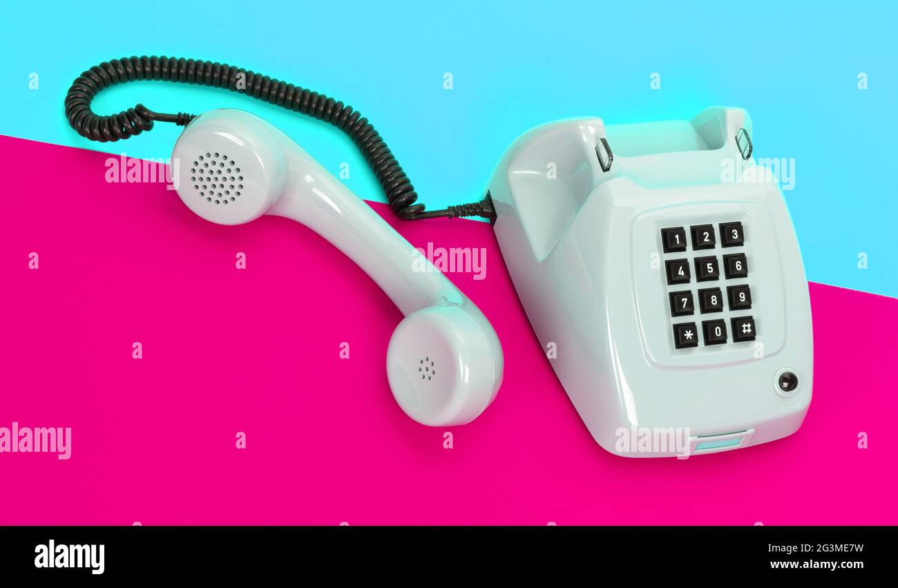 Vintage grey telephone Stock Photo - Alamy