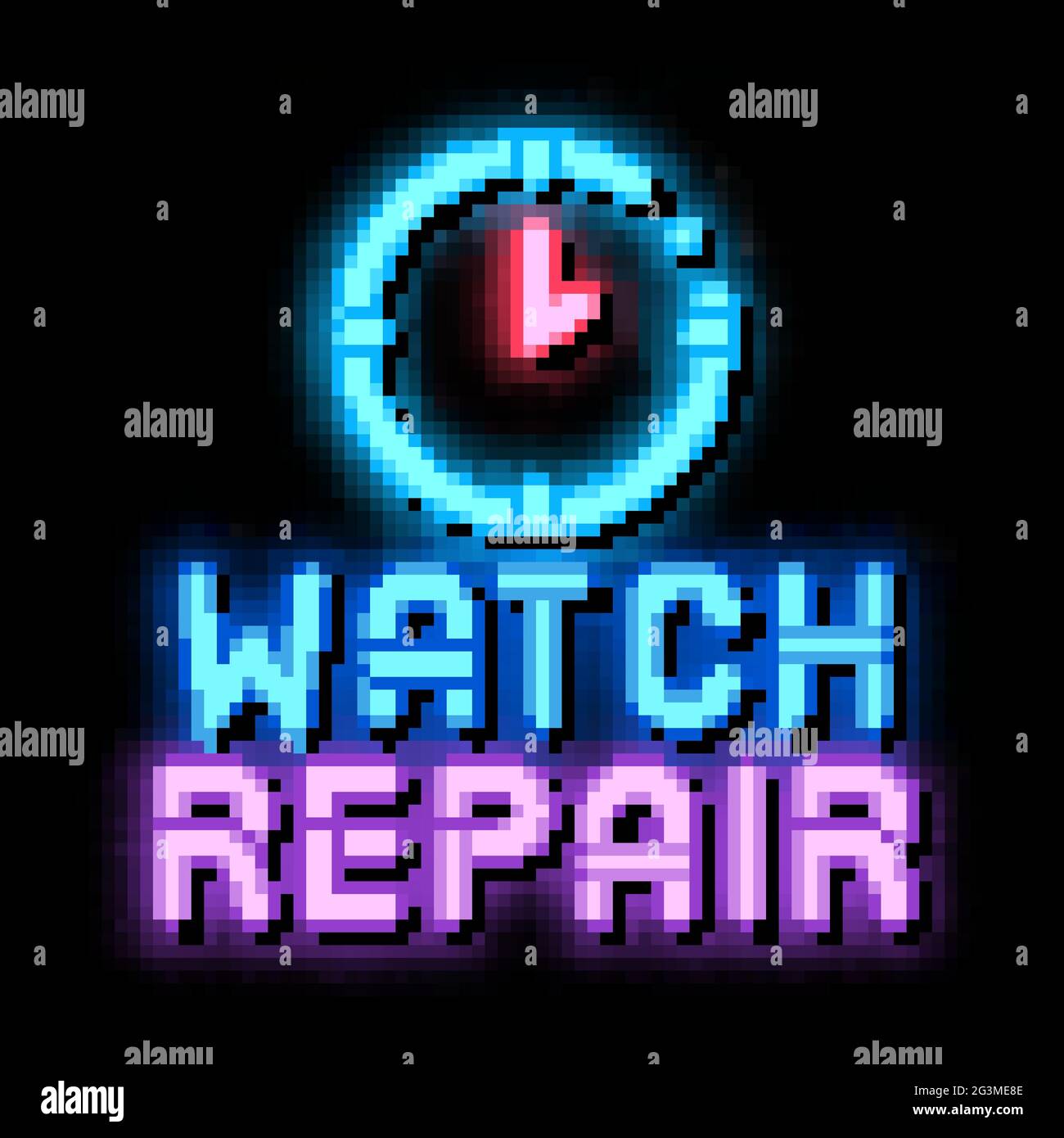 watch repair logo neon glow icon illustration Stock Vector Image & Art ...