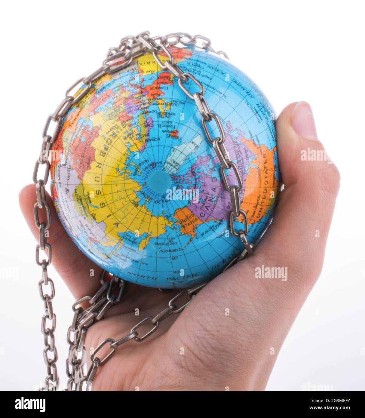 Chained world globe hi-res stock photography and images - Alamy
