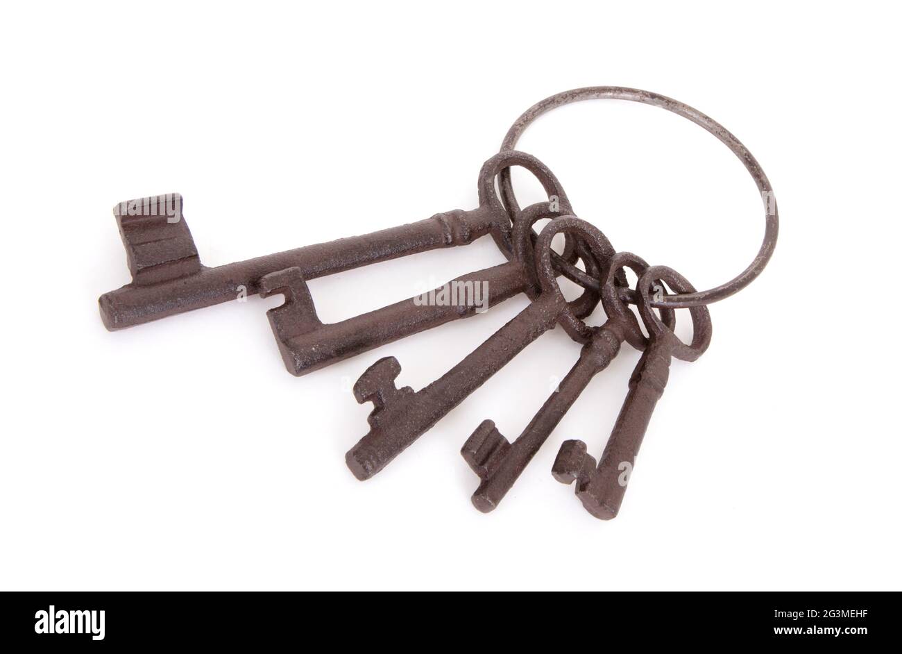 Antique keys on a ring Stock Photo - Alamy