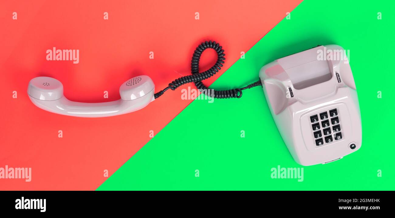 Vintage grey telephone Stock Photo - Alamy